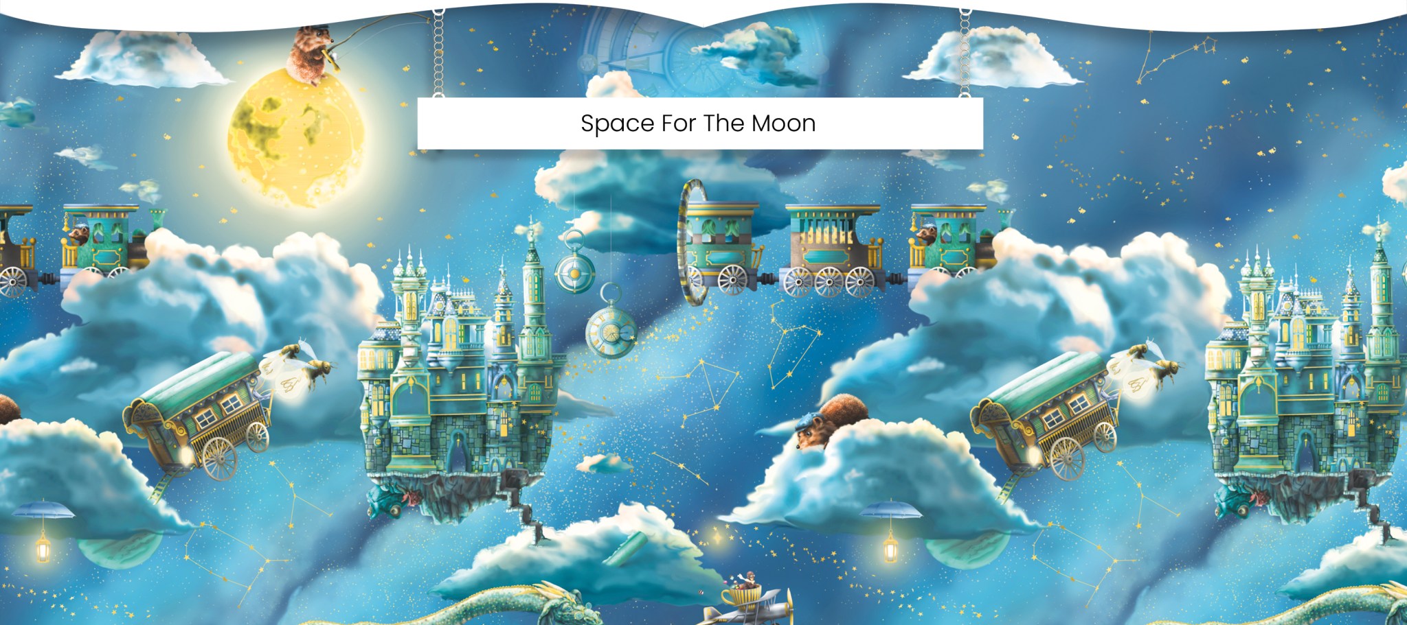 Kids Cloudy Night Sky Wallpaper - Space For The Moon