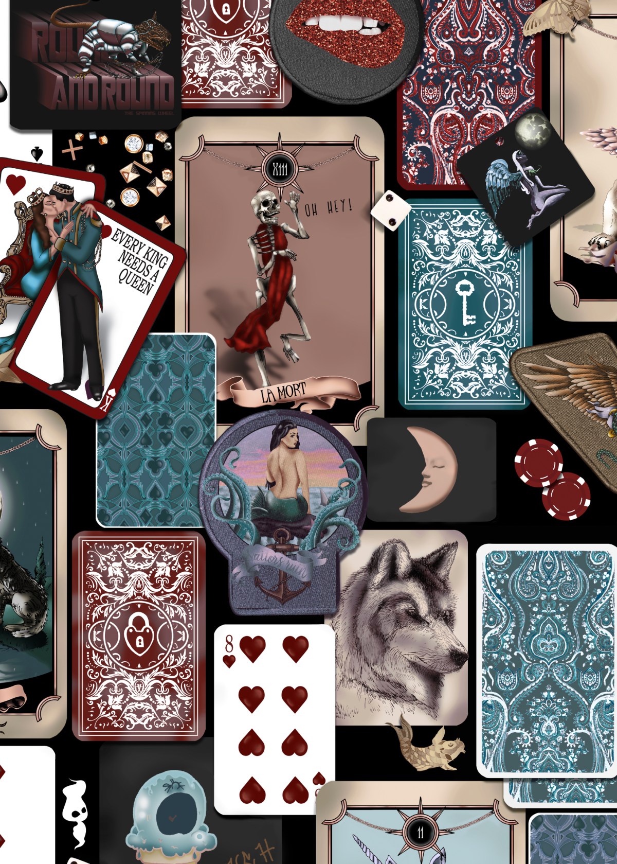 Trinket - Funky Poker and Tarot Cards wallpaper