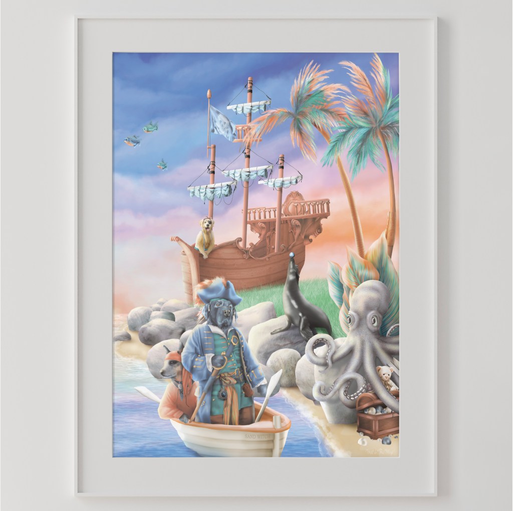 Pooch Pirates Print - Kids bedroom or nursery print