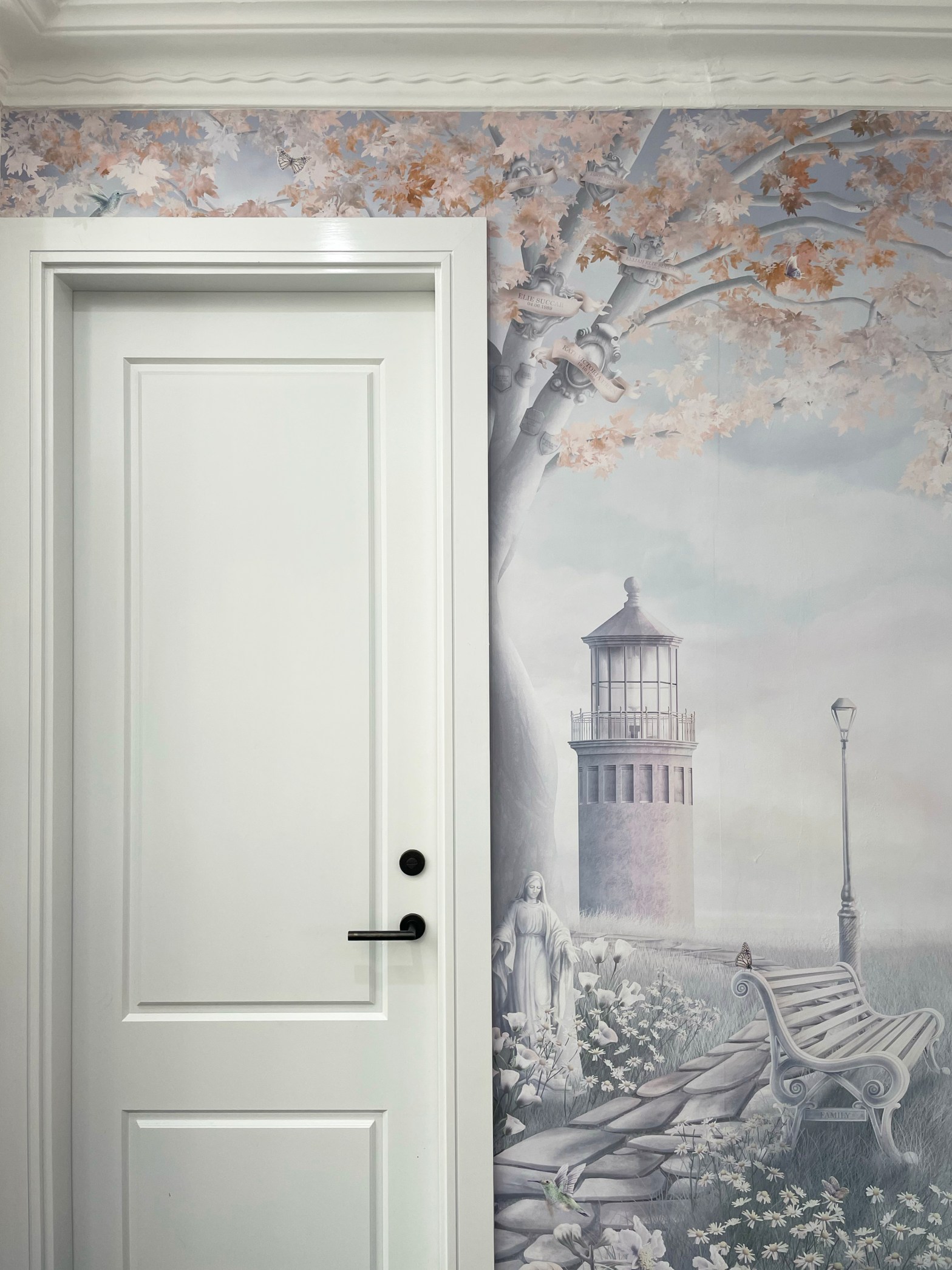 Custom 'Family Tree At The Habour' Wall Mural Wallpaper