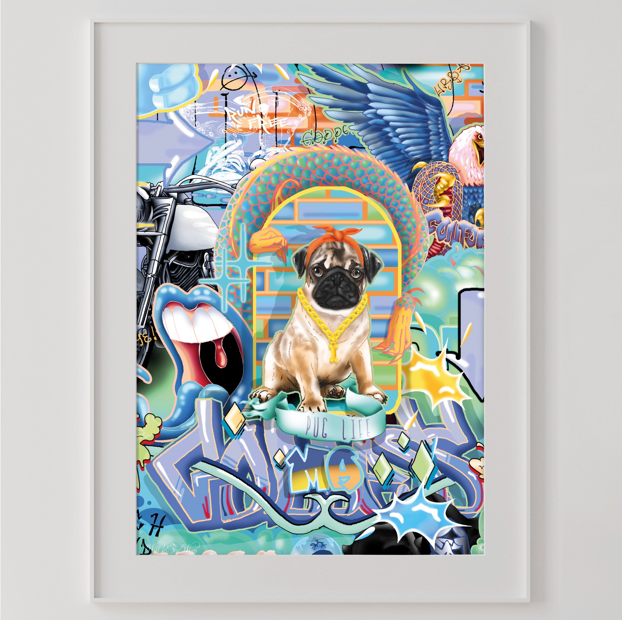 Kids Street Art Pug Life Print
