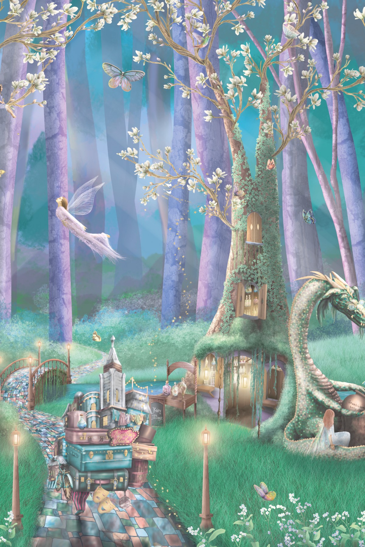 Enchanted Fairy Forest Wallpaper Mural